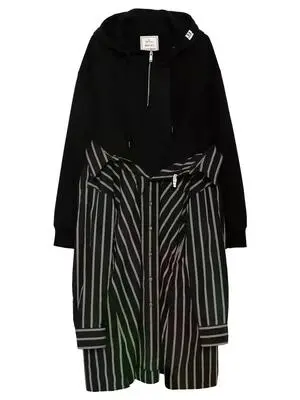 Mihara Yasuhiro Combined Hoodie Dress - Black