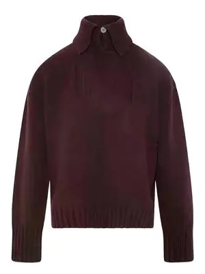 YVES SALOMON High-neck Cashmere Sweater - Red