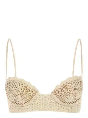 Magda Butrym Crochet-lace Top - Neutrals
