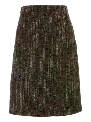 Fendi A-line Tweed Skirt - Brown