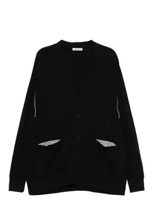 UNDERCOVERISM Zipper-embellished Cotton Cardigan - Black