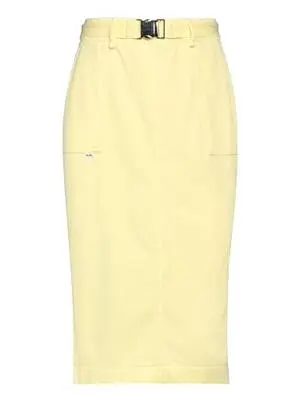 JIJIL Midi Pencil Skirt With Belt And Slit - Yellow