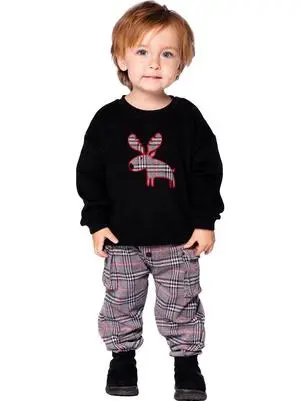 DEUX PAR DEUX Sweater And Cargo Pants Set With Applique - Black