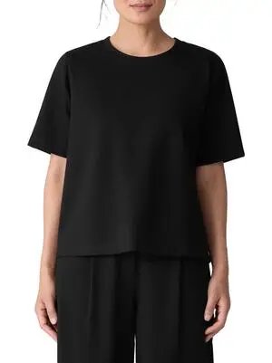Eileen Fisher Crewneck Ponte T-shirt - Black