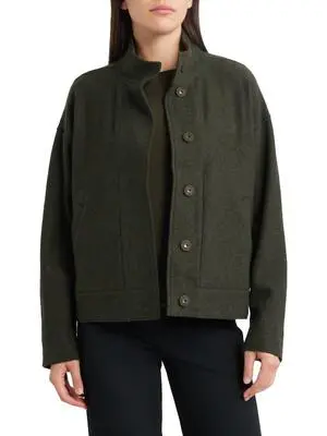 Eileen Fisher Boiled Wool Jacket - Woodland