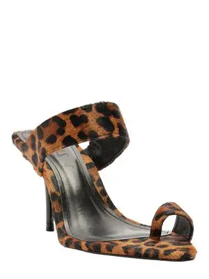 Schutz Melina Pointed Toe Slide Sandal Leopard