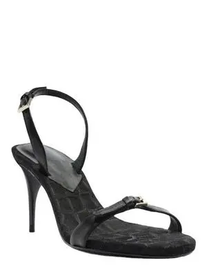 Schutz Aurora Mid Heel Slingback Sandal - Black