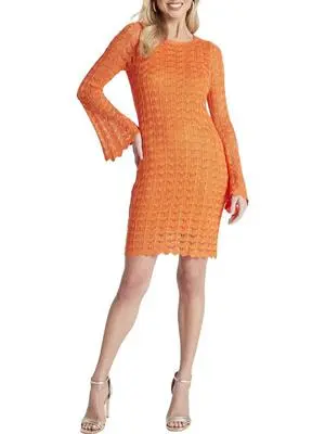 Guess Pointelle Sweater Dress Orange