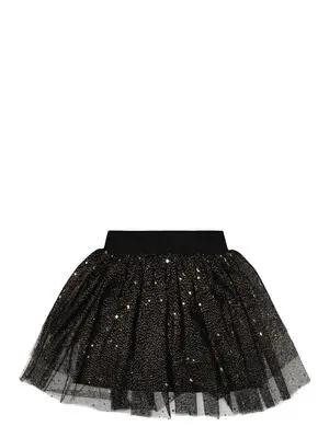 DEUX PAR DEUX Multi Layer Glittering Mesh Skirt - Black