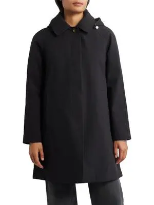 London Fog Heritage Bonded Trench Raincoat With Removable Hood - Black