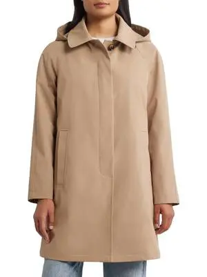 London Fog Heritage Bonded Trench Raincoat With Removable Hood - British Khaki