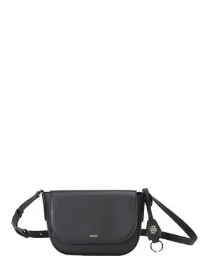 Hugo Numah Leather Saddle Crossbody Bag - Black