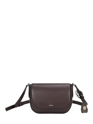 Hugo Numah Leather Saddle Crossbody Bag - Open Purple