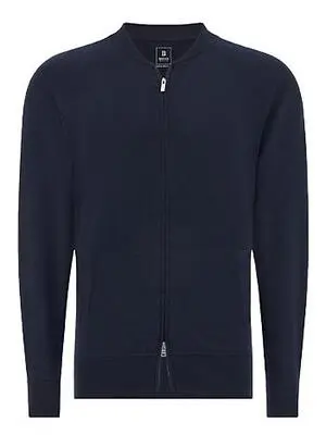 Boggi Milano Regular-fit Merino-wool Bomber Jacket - Navy Blue