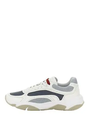 Boggi Milano Storm Leather And Woven Low-top Sneakers - White