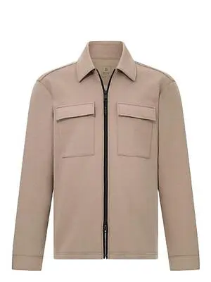 Boggi Milano Technical-woven Shirt Jacket - Taupe