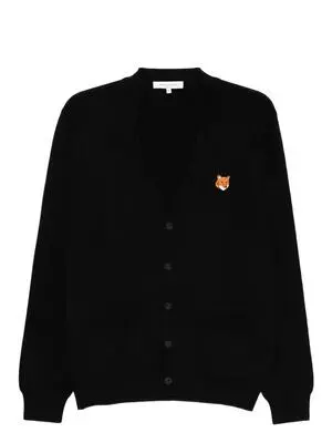 Maison Kitsuné Bold Fox Head Patch Cardigan - Black