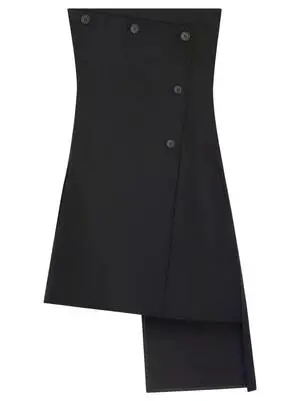COURREGES Strapless Button-fastening Mini Dress - Black