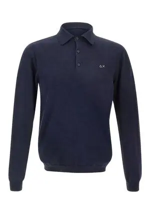 SUN 68 Long-sleeve Polo Shirt - Blue