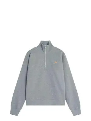Maison Kitsuné Embroidered Half-zip Sweatshirt - Grey