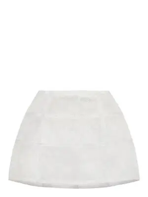 Blumarine Lace-panelled Mini Skirt - White