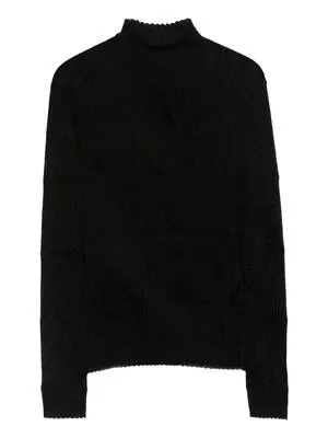 Emporio Armani Rib-knit High-neck Sweater - Black