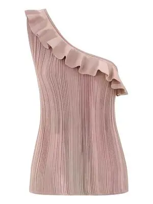 Zimmermann Lucky Metallic Frill Top - Pink