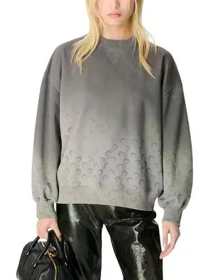 MARINE SERRE Ombré-effect Crew-neck Sweatshirt - Grey