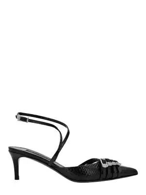 Philipp Plein Crystal-embellished Slingback Pumps - Black