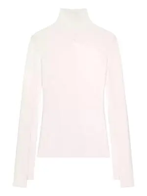 COURREGES Mock-neck Long-sleeve Top - White