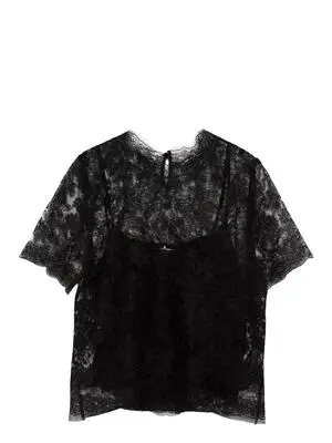 Ermanno Scervino Floral Lace Top - Black