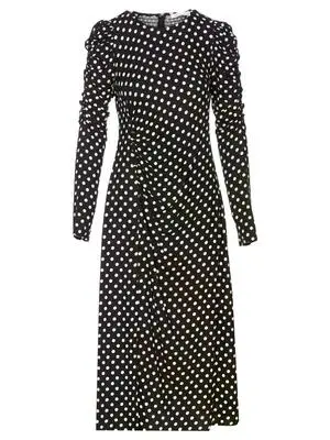 MAR DE MARGARITAS Polka-dot Long Sleeve Dress - Black