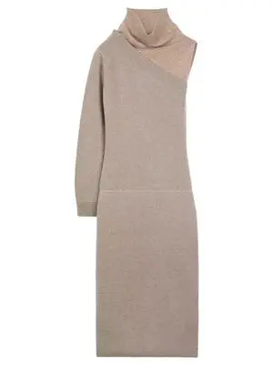 Ports 1961 Single-sleeve Turtleneck Midi Dress - Neutrals