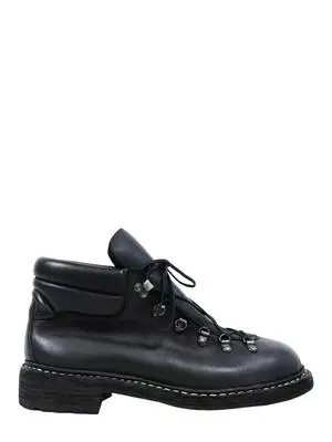 Guidi Lace-up Full-grain Leather Ankle Boots - Black
