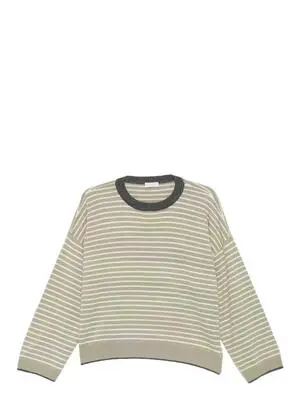 Brunello Cucinelli Striped Crew-neck Sweater - Green
