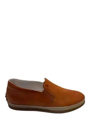 TOD'S Leather Rope-trimmed Loafers - Orange
