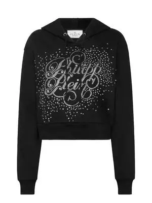 Philipp Plein Crystal-embellished Logo Hoodie - Black
