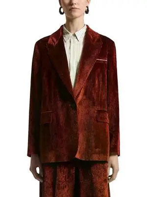 Peserico Corduroy Single-breasted Blazer - Red