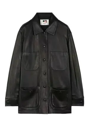 Ports 1961 Button-fastening Leather Jacket - Black