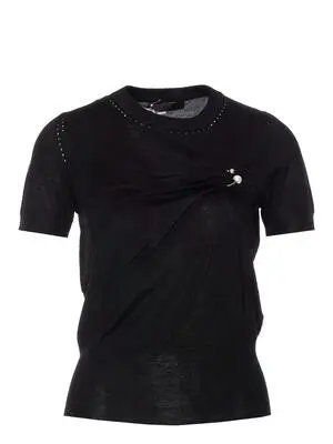 Liu Jo Faux-pearl-embellished Top - Black
