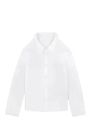 MAISON MARGIELA Oversized-collar Frayed-hem Shirt - White