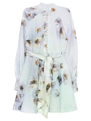 Zimmermann Floral-print Mini Dress - Purple