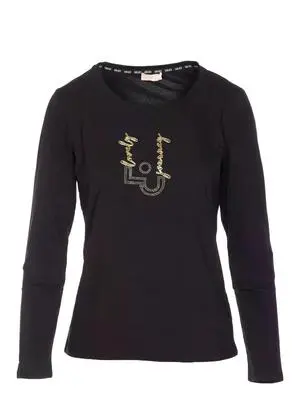 Liu Jo Rhinestone-embellished Long-sleeve Top - Black
