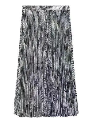 Ports 1961 Chevron Pleated Midi Skirt - Black
