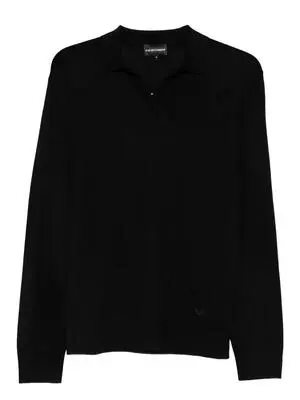 Emporio Armani Polo-neck Long-sleeve Sweater - Black