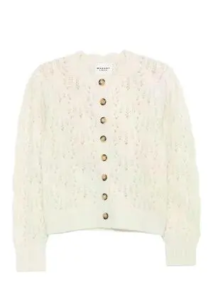 MARANT ETOILE Button-front Open-knit Cardigan - Neutrals