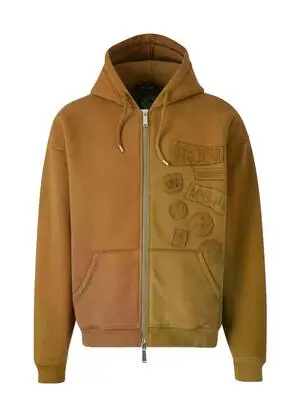 Dsquared2 Logo-patch Zip-up Hoodie - Brown