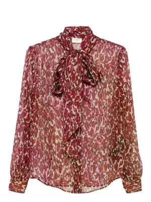 Saint Laurent Abstract-pattern Blouse - Red