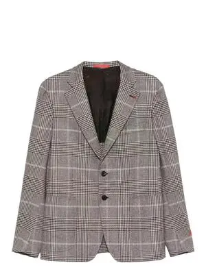 Isaia Checked Two-button Blazer - Grey