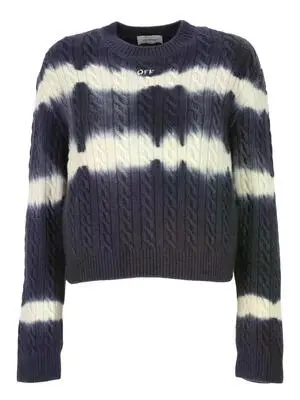 Off-White Cable-knit Tie-dye Sweater - Blue